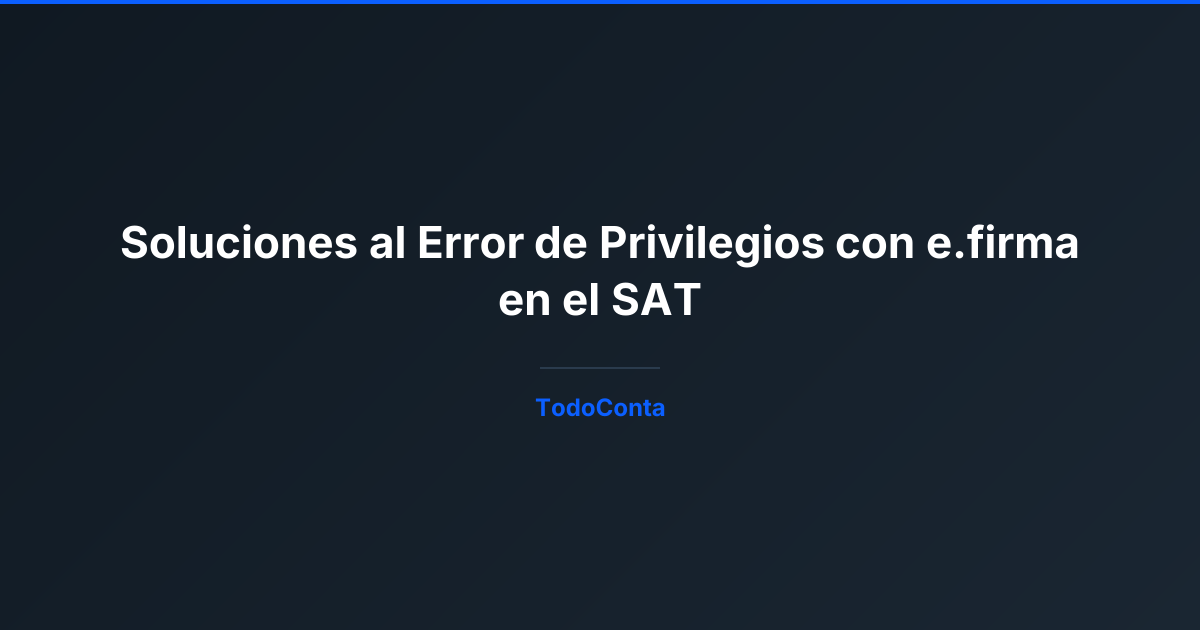 Soluciones al Error de Privilegios con e.firma en el SAT - TodoConta